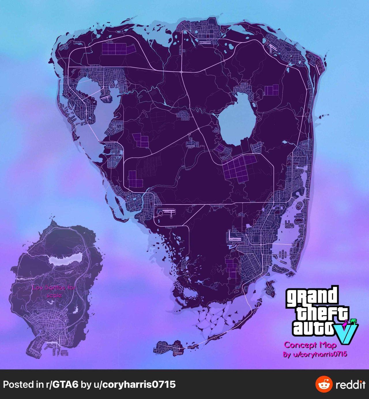 Fan-made GTA 6 Map Has Fans Salivating At Its Size